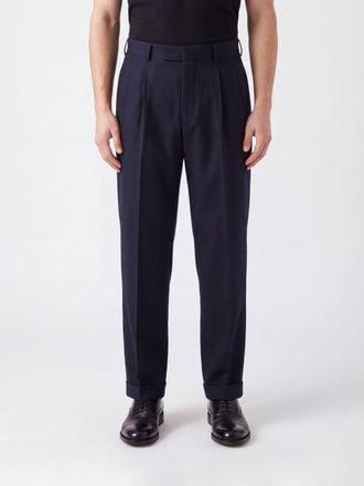 Junya Watanabe Ma&szlig;geschneiderte Wollhose von mit geradem Bein und Bundfalten