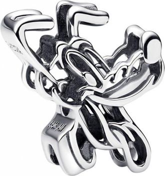 Pandora Disney Pluto Offen gearbeiteter Charm aus Sterling-Silber, kompatibel Moments, Ma&szlig;e: 7,3 x 12,8 x 10,3 mm, 793911C00