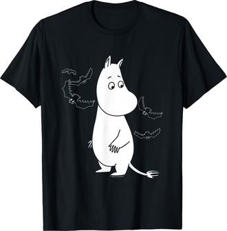 Moomin Mumin Moomintroll umgeben von gruseligen Fledermäusen T-Shirt