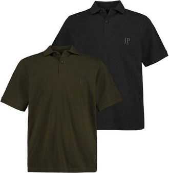 JP1880 Poloshirt bis 7XL Poloshirts 2er-Pack Piqué Seitenschlitze (2-tlg)