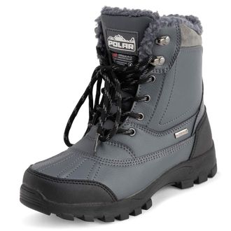 Polar Herren Thinsulate V&ouml;llig Lined Wasserdicht Tiefer Schritt Dauerhaft Rubber Shell Thermal Winter Regen Schnee Stiefels - Grau - UK10/EU44 - YC0694