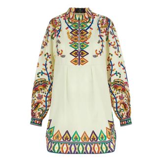 Etro Femme, Blouses et Chemises, Multicolore, Taille: 42 FR Mini-robe en popeline de coton &agrave; motif cachemire