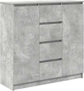 vidaXL Vidaxl - Buffet avec tiroirs gris b&eacute;ton 100,5x35x98,5 cm bois ing&eacute;nierie