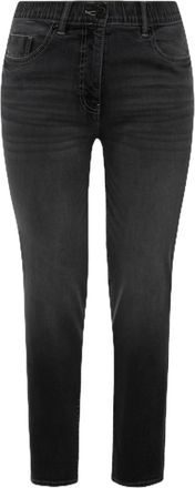 Ulla Popken Damen große Größen Übergrößen Plus Size Push-Up-Jeans Sarah, schmales Bein, Stretch dunkelgrau Denim 116 830531906-116