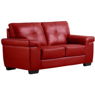 Vente-Unique Vente-unique - Canap&eacute; 2 places en cuir hazel - Rouge