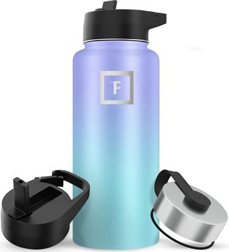 Iron Flask Edelstahl Trinkflasche mit Strohhalm - 650/950/1200/1800 ml - Kohlens&auml;ure Geeignet Auslaufsicher Doppelwandig Isoliert Thermosflasche BPA-Freie - Wass
