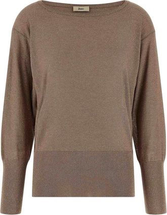 Herno Pull Col Rond - Marron