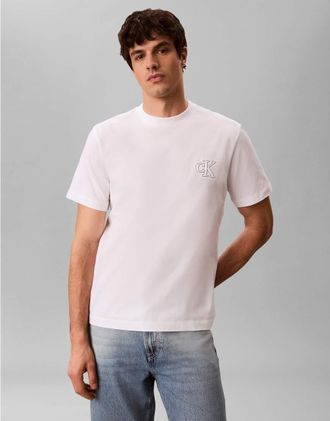 Calvin Klein Jeans T-shirt &agrave; logo monogramme - Blanc