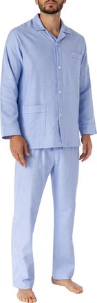 Novila Herren Pyjama blau Flanelle Kariert