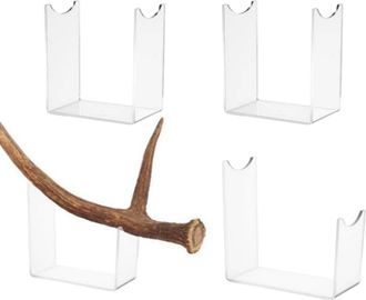 Generic Halterung f&uuml;r Hirschgeweih,Halter F&uuml;r 4-teiliges Ohne Bohren - Acryl Pr&auml;sentationsst&auml;nder,f&uuml;r Schreibtisch Raum Weihnachten Bastel Show Aufbewahrung T