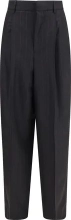 Ami Pleated Wool-Blend Trousers - Gray
