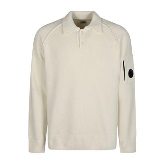 C.P. Company Strick-Polokragen aus Chenille-Baumwolle - - Knitwear - Herren - Wei&szlig; - M
