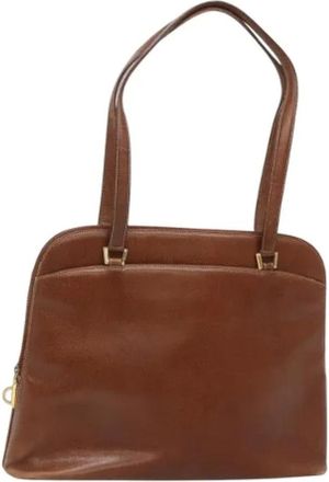 Ferragamo Pre-owned Cuir sacs-main - Femme - Pre-owned - Brun - Taille: ONE Size