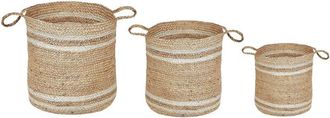 Beliani Aufbewahrungskorb 3er Set ZHOB Jute Naturfarben