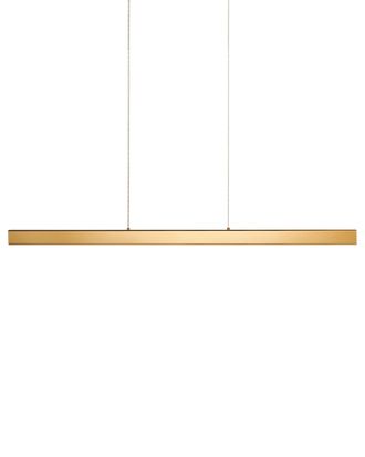 Beliani Moderne H&auml;ngelampe Integrierte LED-Leuchte Aluminium Gummiholzschirm Eisensockel mit Fernbedienung Gold Arenas