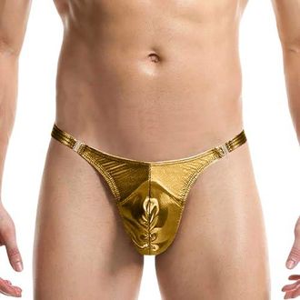 Generic Homme Bouton Double Face Passion U Cam Culotte Pliss&eacute;e Poche Homme Tanga Erotique T-Hose, or, taille unique