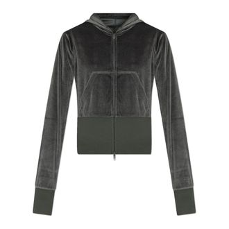 Balenciaga Samt-Sweatshirt - - Sweatshirts & Hoodies - Damen - Gr&uuml;n - S