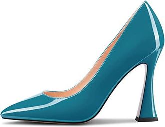 Castamere Femmes Aiguille Haut High Talon Heel Pointu Bout Slip-on Escarpins Sexy Dress Classique 10 CM Heels Bleu A 44 EU