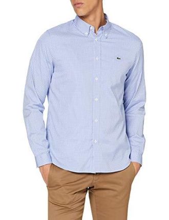 Lacoste Chemise Regular Fit Homme, Blanc/Panorama, 42