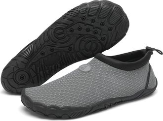 Mishansha Herren Damen Badeschuhe Atmungsaktiv Schnell Trocknend Aquaschuhe Unisex Sommer Wasserschuhe für Outdoor Sports, Grau 45 EU