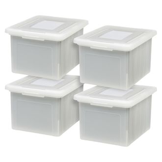 Iris Iris USA Letter/Legal File Tote Box, 4 St&uuml;ck, BPA-freier Kunststoff, Aufbewahrungsbeh&auml;lter mit robustem und sicherem Verriegelungsdeckel, stapelbar un