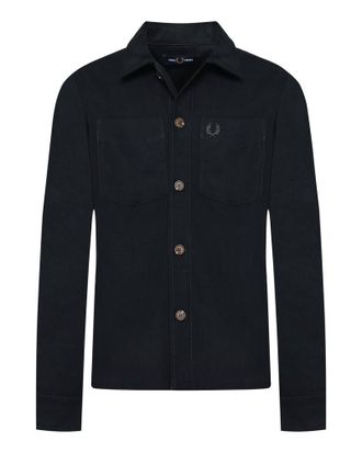 Fred Perry Denim-Overshirt mit Umlegekragen in