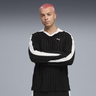 Puma Polo d&eacute;contract&eacute; &agrave; manches longues T7 Femme, V&ecirc;tements, Noir, XXL