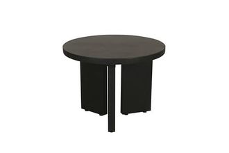 Byliving Beistelltisch Round/Rund/Massivholz Akazie schwarz/Kaffeetisch/Nachttisch/Echtholz/D 40, H 30 cm