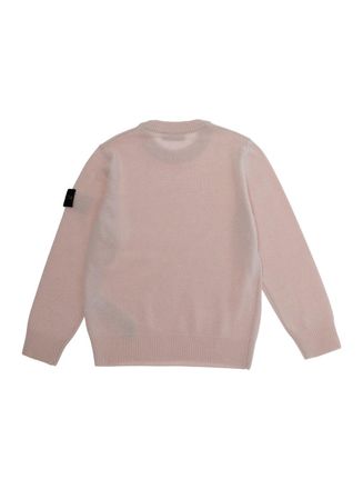 Stone Island Boys Crew Neck Sweater Pink Wool Tops Top