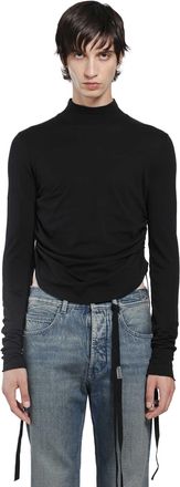 Ann Demeulemeester Lenart Wrinkled Mock Neck Top