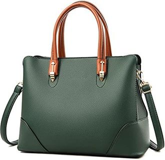 Generic Sacs &agrave; main et sacs &agrave; main pour femme tendance en cuir avec poign&eacute;e sur le dessus - Grand sac &agrave; bandouli&egrave;re, Vert-a, Large