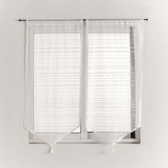 Douceur d'Int&eacute;rieur Gardine mit Quasten, 2 x 90 x 120 cm, Celine, Wei&szlig;, Netzgewebe