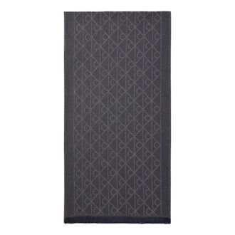 Calvin Klein Tonal Aop Jcq Lw Schal - - Accessories - Herren - Blau - ONE SIZE