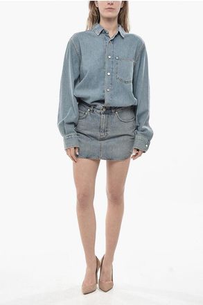 Haikure Light-Wash Denim Shirt Dress size M