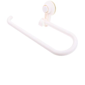 FOMIYES Handtuchhalter mit Saugnapf Kunststoff Wei&szlig; Kompakt Toilettenpapier und K&uuml;chenhandtuchhalter ohne Bohren f&uuml;r Bad und K&uuml;che