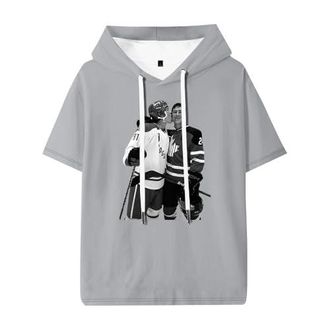 Generic HeatRivalry Hollanov T-shirt &agrave; capuche Rozanov Hollander pour femmes et hommes T-shirt &agrave; manches courtes d&eacute;contract&eacute; Streetwear Tops, gris, 4XL