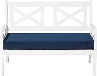 Beliani Gemütliche Gartenbank aus Akazienholz mit maritimer Ausstrahlung, Weiß