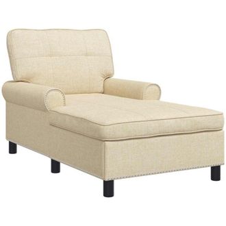 vidaXL Lounge-Liege mit Kissen Creme 91 x 157 x 91 cm Stoff vidaXL