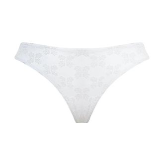 Vilebrequin Midi Brief Bikini Bottom Turtle Monogram Jacquard - - Swimwear - Damen - Wei&szlig; - L