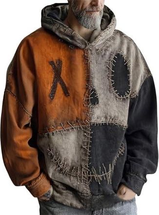 Generic Sweatshirt dhalloween pour Homme Motif Imprimé Fantôme Humour Citrouille Sweater Manches Longues Blouse Capuche Costume De Halloween Homme Mode Casual