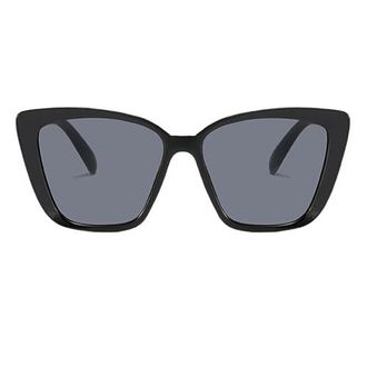 Generic Feline Eye Lunettes de soleil - Tons &eacute;l&eacute;gants, protection UV en plein air, voyage, s&eacute;ance photo, lunettes pour femmes, Cadre noir pi&egrave;ces grises, Refer