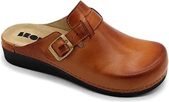 Leon 5000 Sabots Mules Chaussons Chaussures en Cuir, Femme, Brun, EU 36