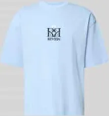 Review T-Shirt mit Label-Stitching und Rundhalsausschnitt