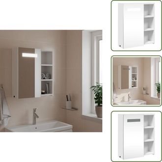 vidaXL The Living Store - Spiegelschrank mit LED-Beleuchtung Wei&szlig; 45x13x52 cm - Spiegelschrank - LED-Spiegelschrank - Badezimmerspiegel - Kosmetikspiegel