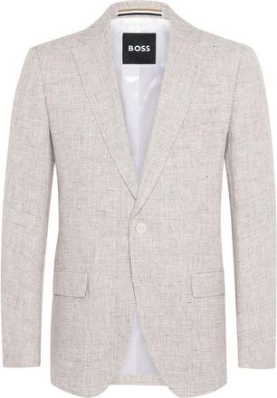 HUGO BOSS Einreihiges Sakko aus einem Baumwolle-Leinen-Mix in