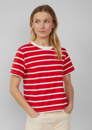 s.Oliver Kurzarmshirt T-Shirt Verkürztes Baumwoll-T-Shirt mit Streifen