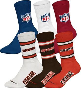 NFL unisexe Chaussettes Paquet de 6 6Pack Crew Socks