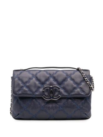 Chanel mini sac &agrave; bandouli&egrave;re Hamptons Flap (2012-2013) - Bleu