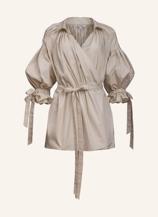 Helene Galwas Wickelbluse Aus Baumwolle Inka beige