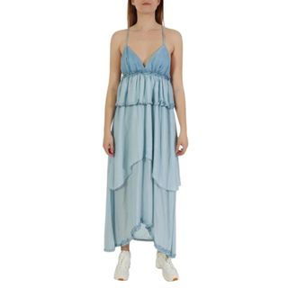 Pinko Agatha Ruffled Tiered Midi Dress - - Dresses - Damen - Blau - L